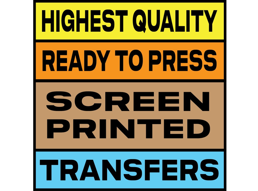 SCREEN PRINTED TRANSFERS - Heat Press Ready - *genuine* Plastisol ...
