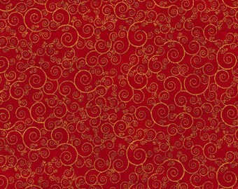 Red gold fabric | Etsy