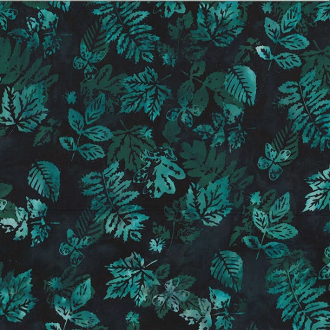 Hoffman Bali Batik V2534-128 Leaves Midnight Batik Accent Blender ...