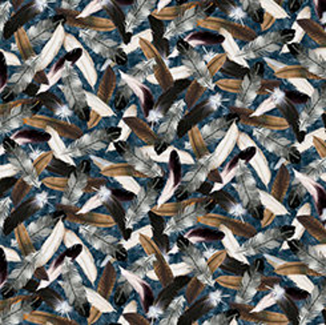 Quilting Treasures - Eagle Dreams - 29973-N - Feathers - Bird Feathers - Eagles Feathers - Etsy