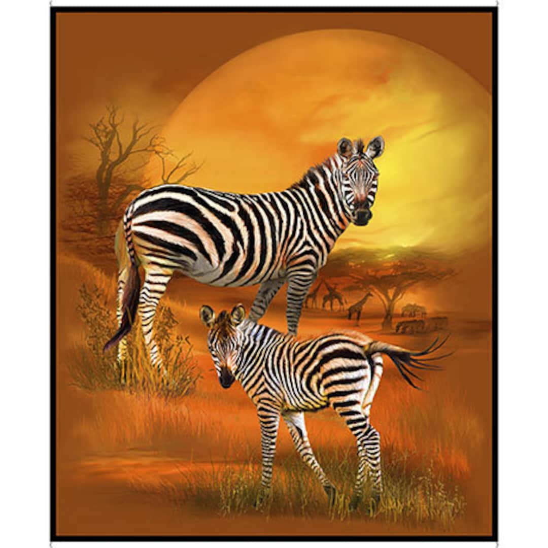 Quilting Treasures Zebra Sunset 29237-O Zebra Panel Zebras Carol ...