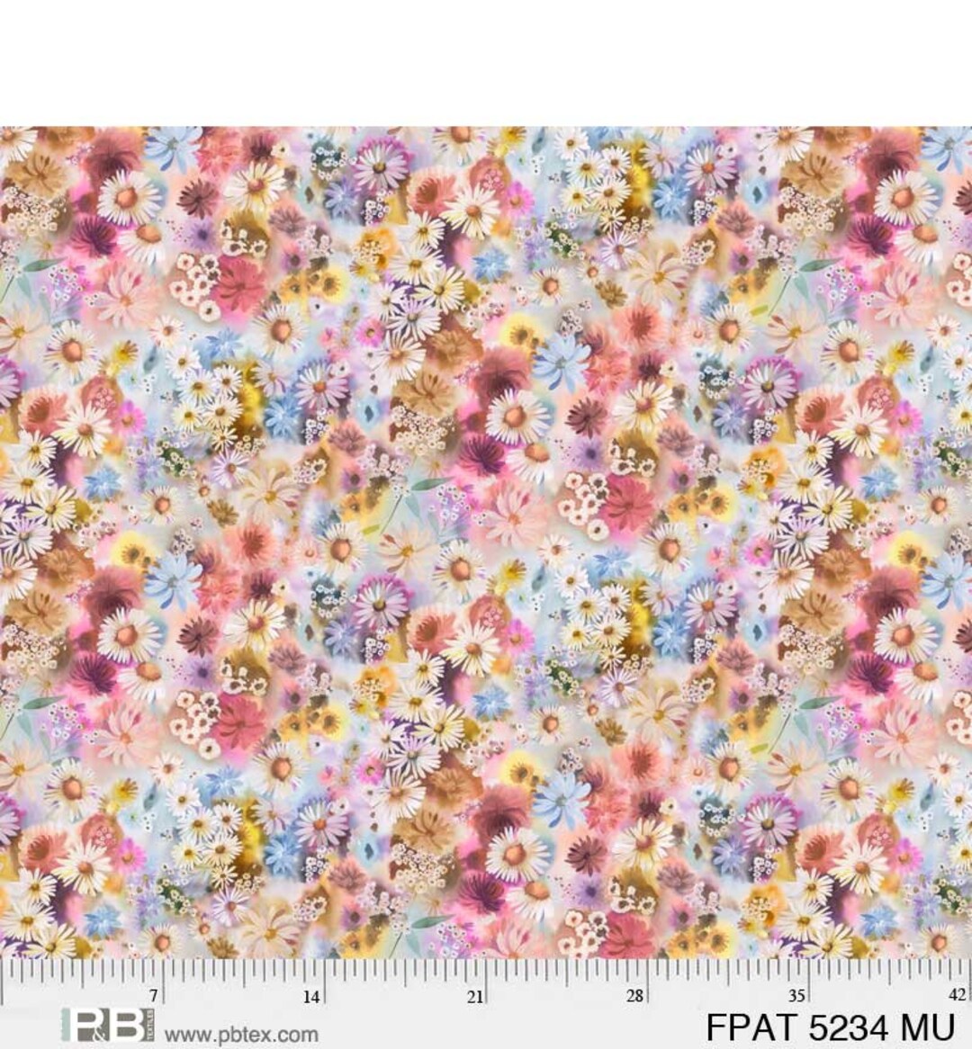 P&B Textiles Flower Patch FPAT5234-MU 108 Wide Wide Width Multicolored ...