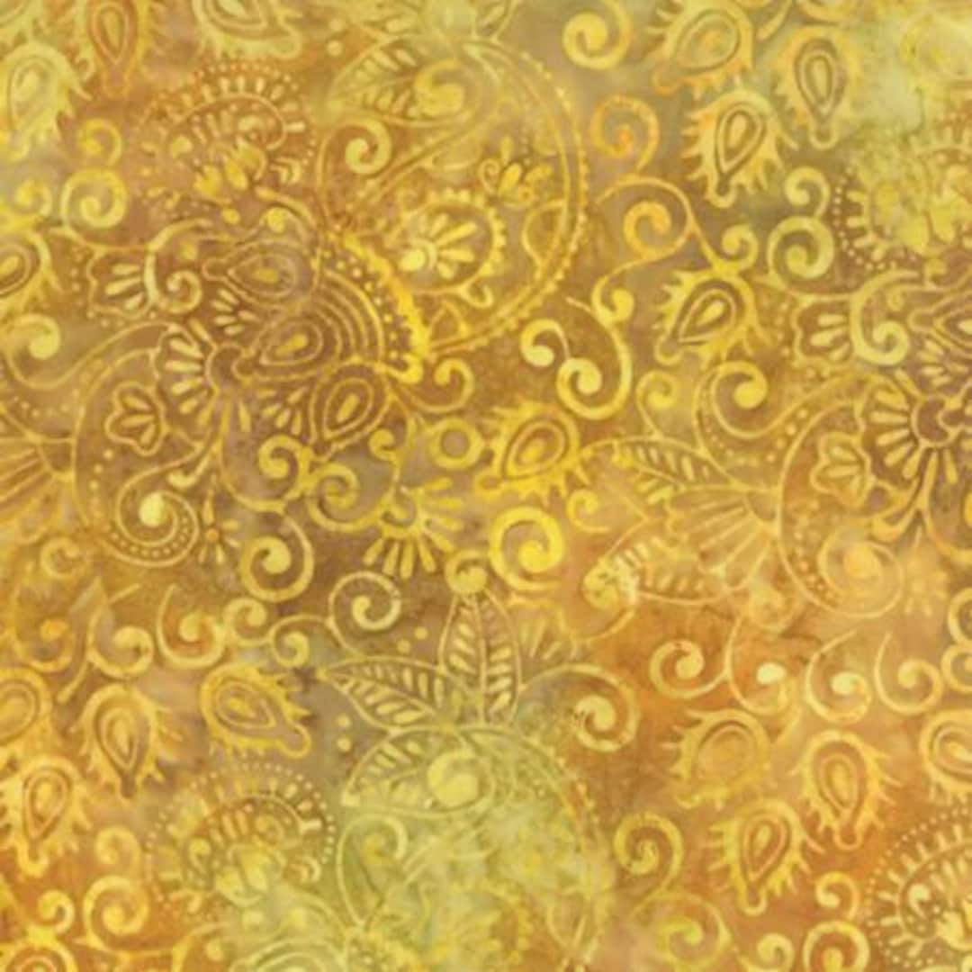 MODA De La Sol Golden Sand Batiks 4337-46 Golden Sand Batik Gold Yellow ...