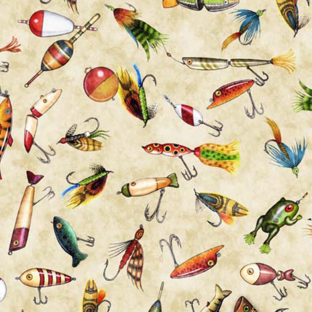 Quilting Treasures - Fish Tails - 30070-E - Fishing Lures - Dan Morris ...