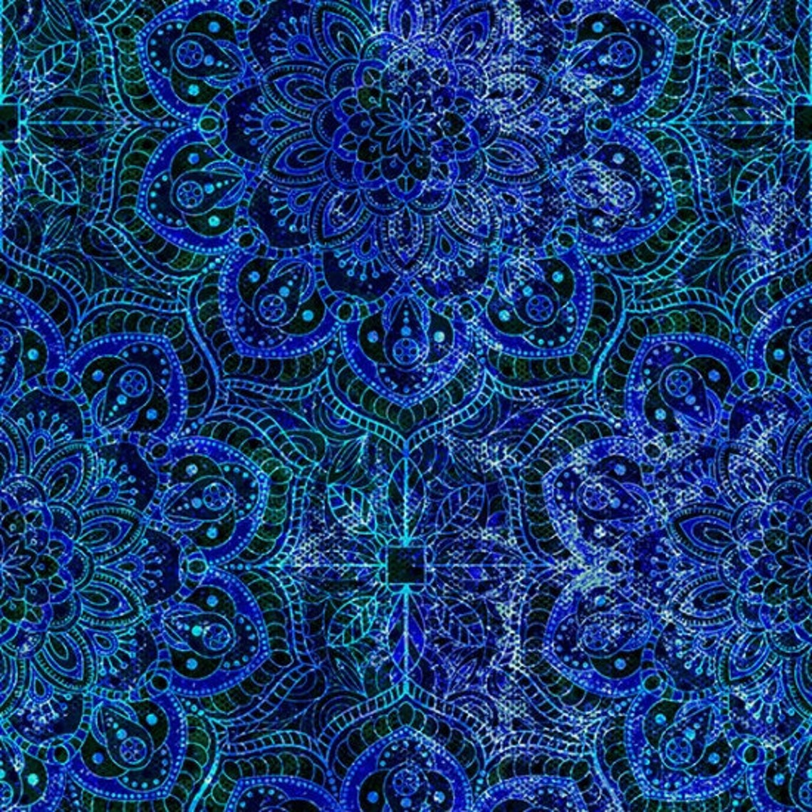 Hoffman Floral Rhapsody S4758-581 Bluegrass Blue One - Etsy