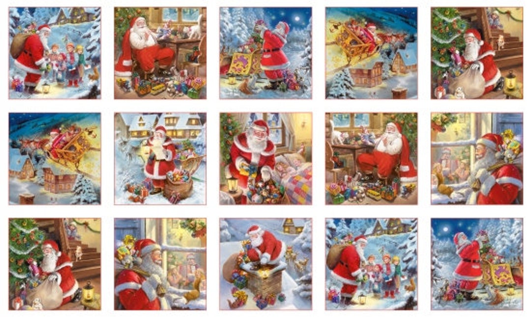 Elizabeth Studios Santa Claus is Coming 26001E-WHT Santa Claus Panel ...