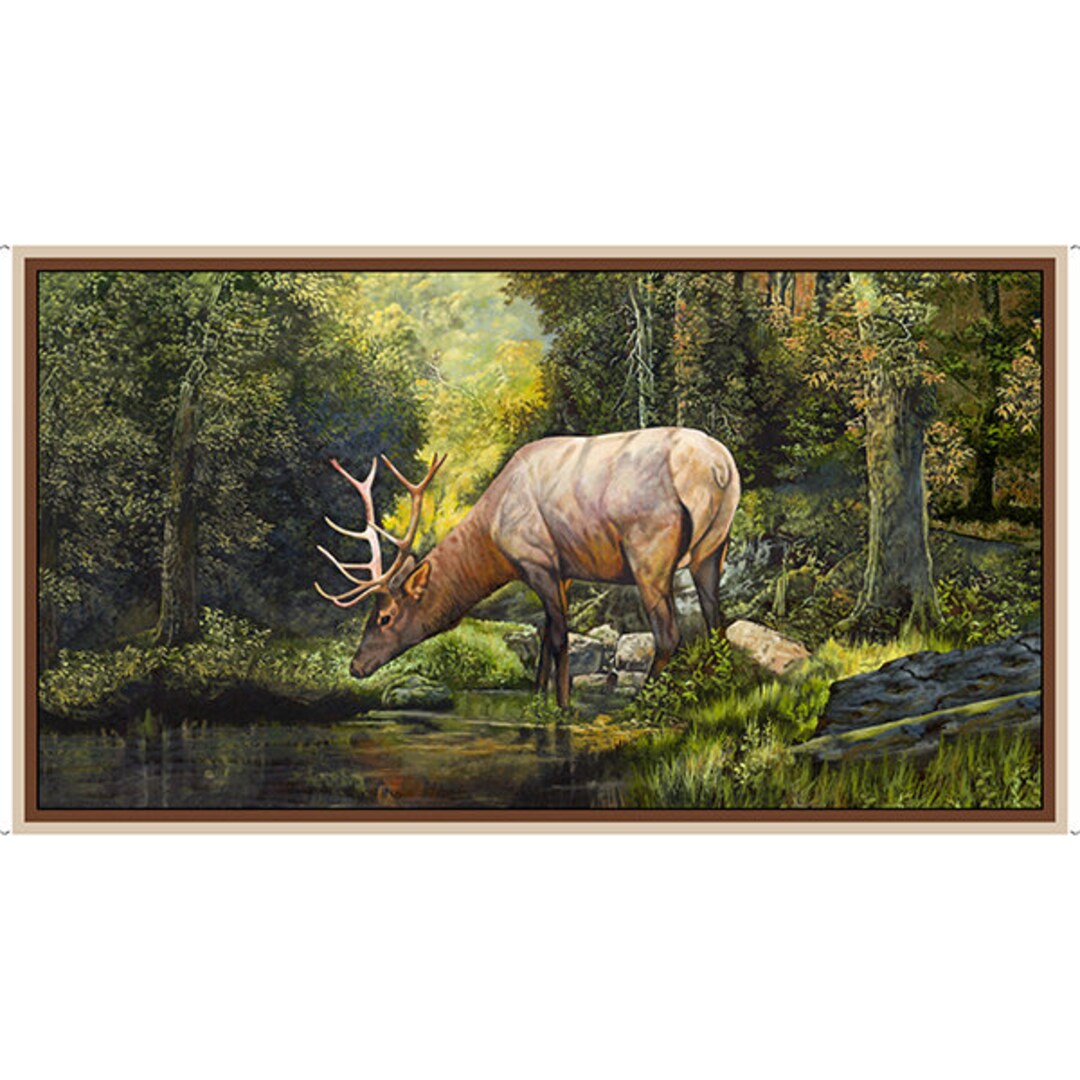 Quilting Treasures - Wandering Elk - 29482-F - Elk Panel - Animals ...