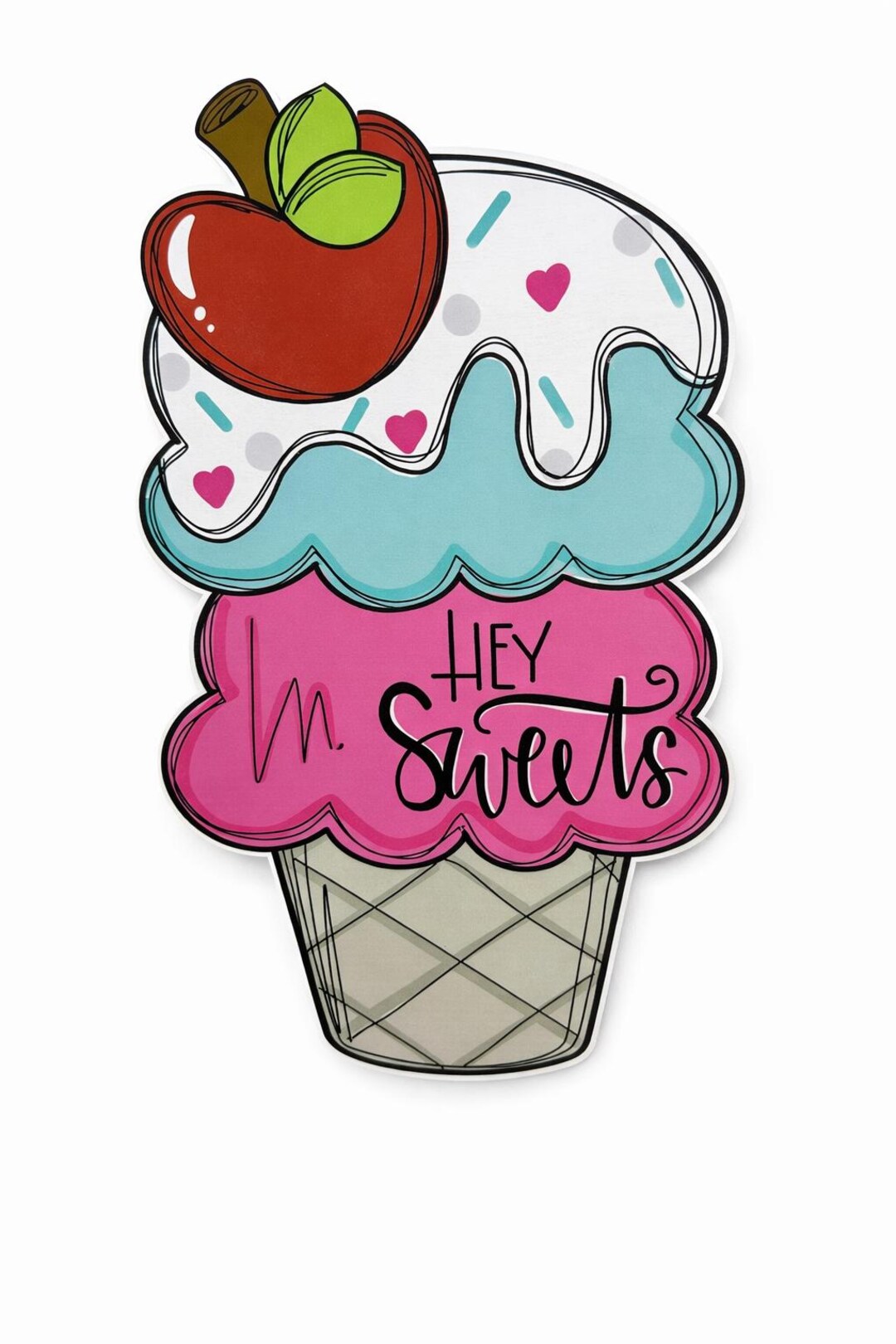 Ice Cream Door Hanger, Hey Sweets Summer Door Decor, Wooden Ice Cream ...