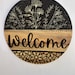 Round Welcome Door Sign, Farmhouse Floral Front Door Decor, Rustic ...