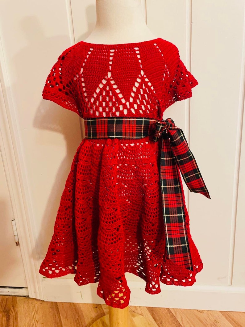 Real Red Crocheted Dress Pattern, Crochet Pattern - Etsy