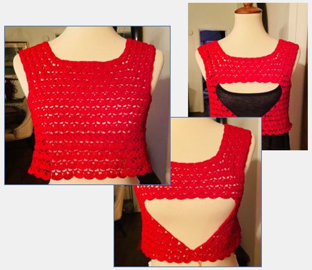 Red Shells Crocheted Handmade W/back Opening - Etsy