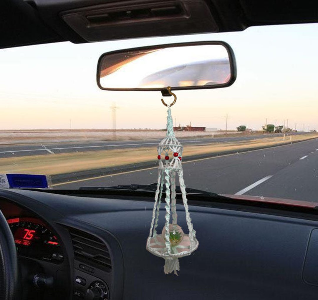 Mint Green Rearview Mirror Ornaments Bling Car Mirror Hanging ...