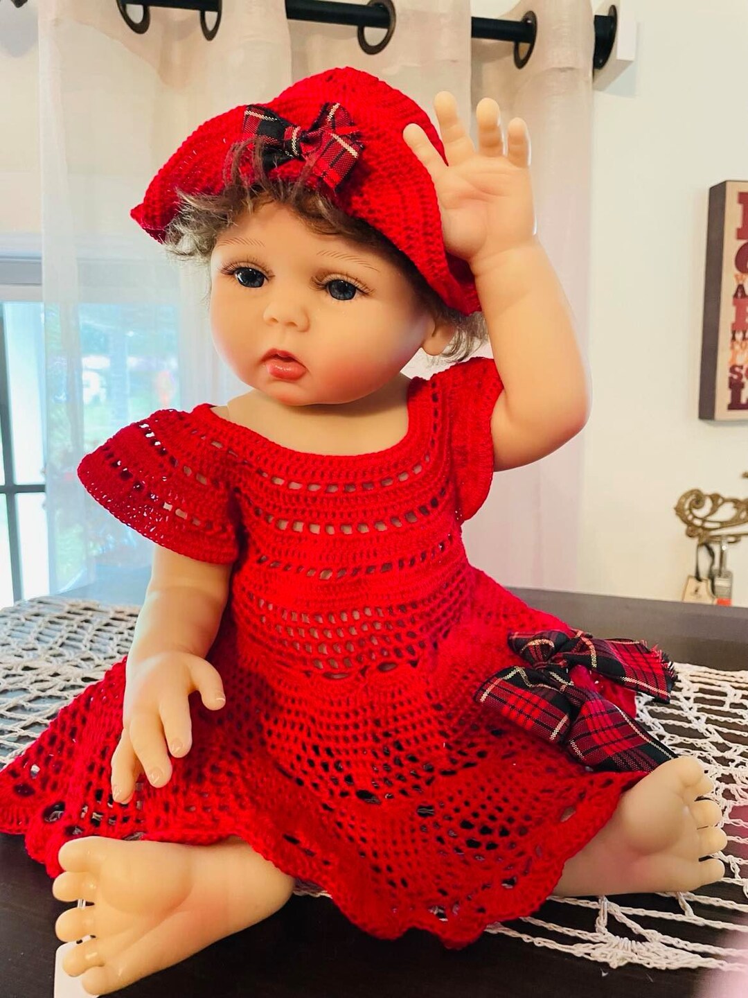 Lil' Ms Scarlet Baby Dress and Hat Crochet Pattern PDF, Holiday Red ...