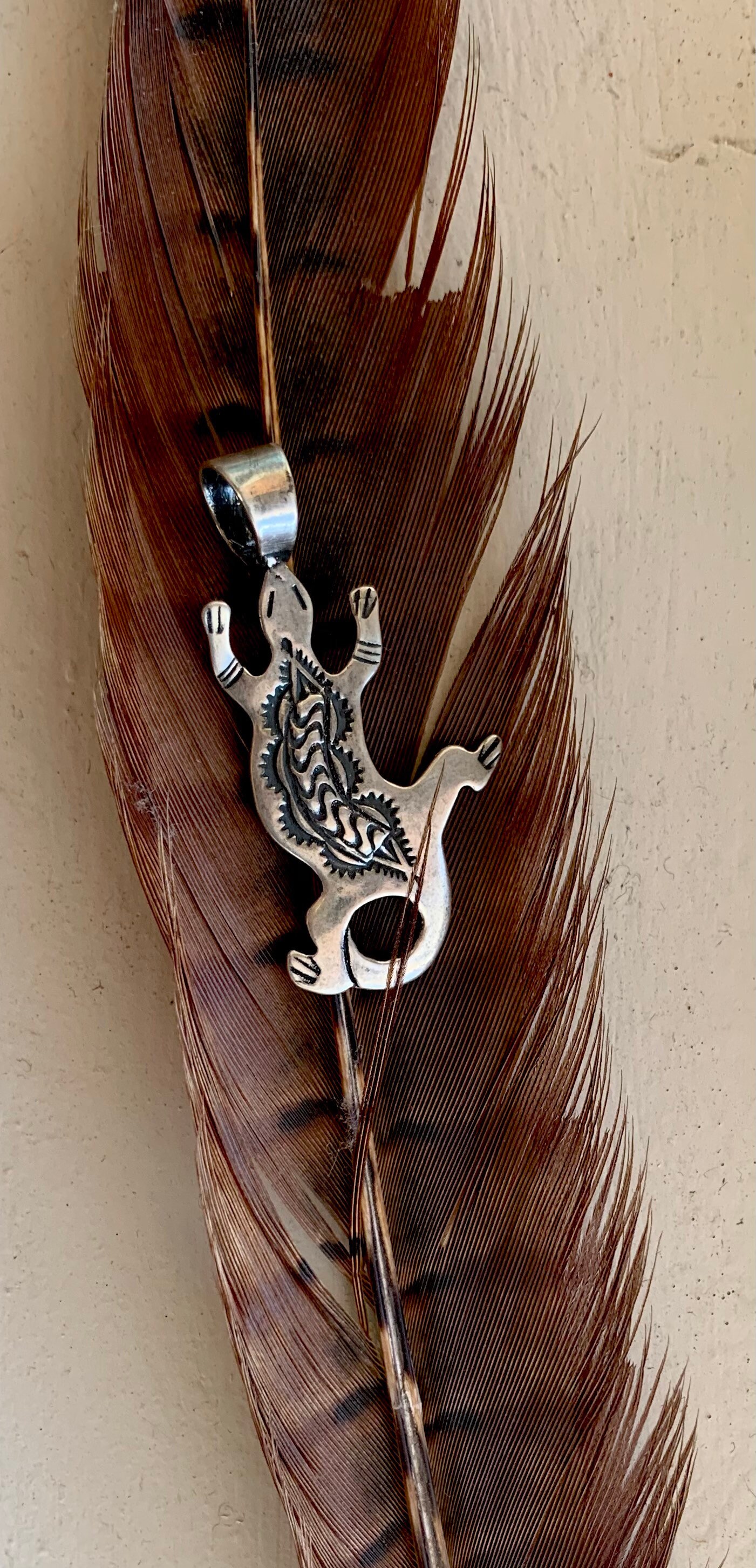 Lizard Charm, Native American Lizard Charm, Silver Lizard Indian ...