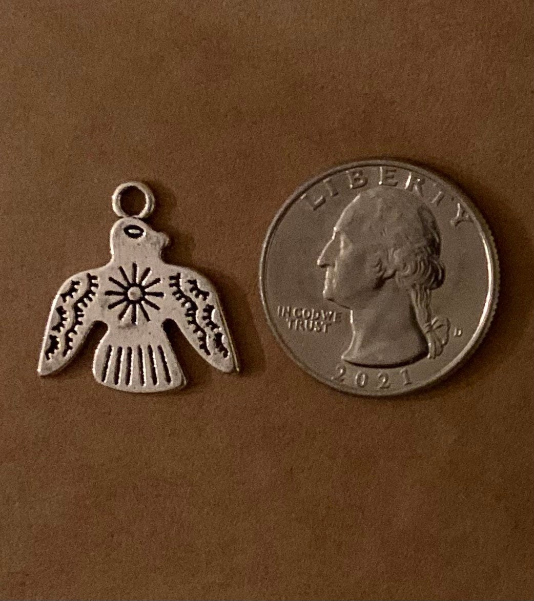 Silver Alloy Eagle, Native American Eagle, Native American Eagle Charm ...