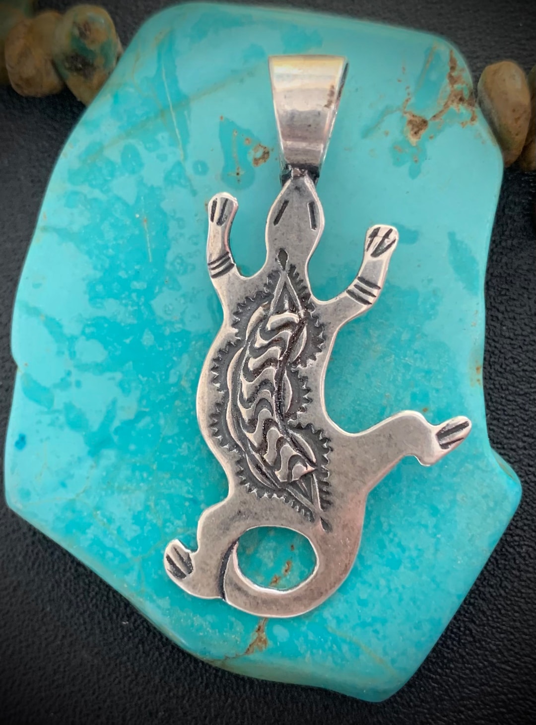 Lizard Charm, Native American Lizard Charm, Silver Lizard Indian ...