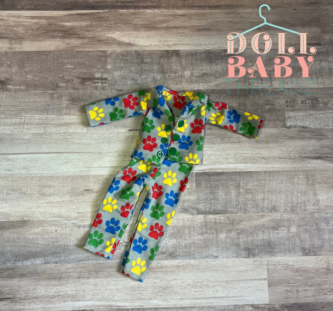 Handmade Autism Pawprint Pajamas, 14.5 Inch Doll Pawprint Pajama Set ...
