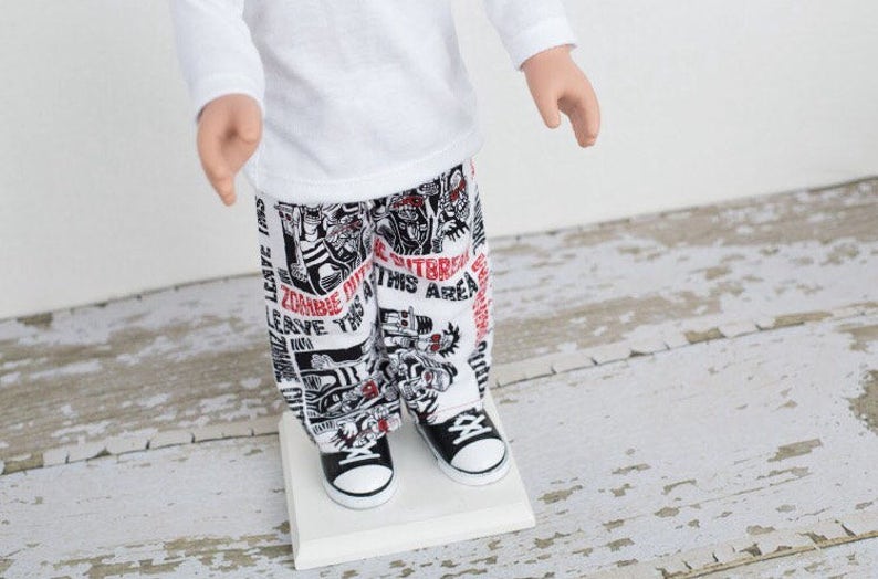 Handmade 18 Inch Doll Pants, Zombie Doll Pants, Zombie Unisex Doll ...