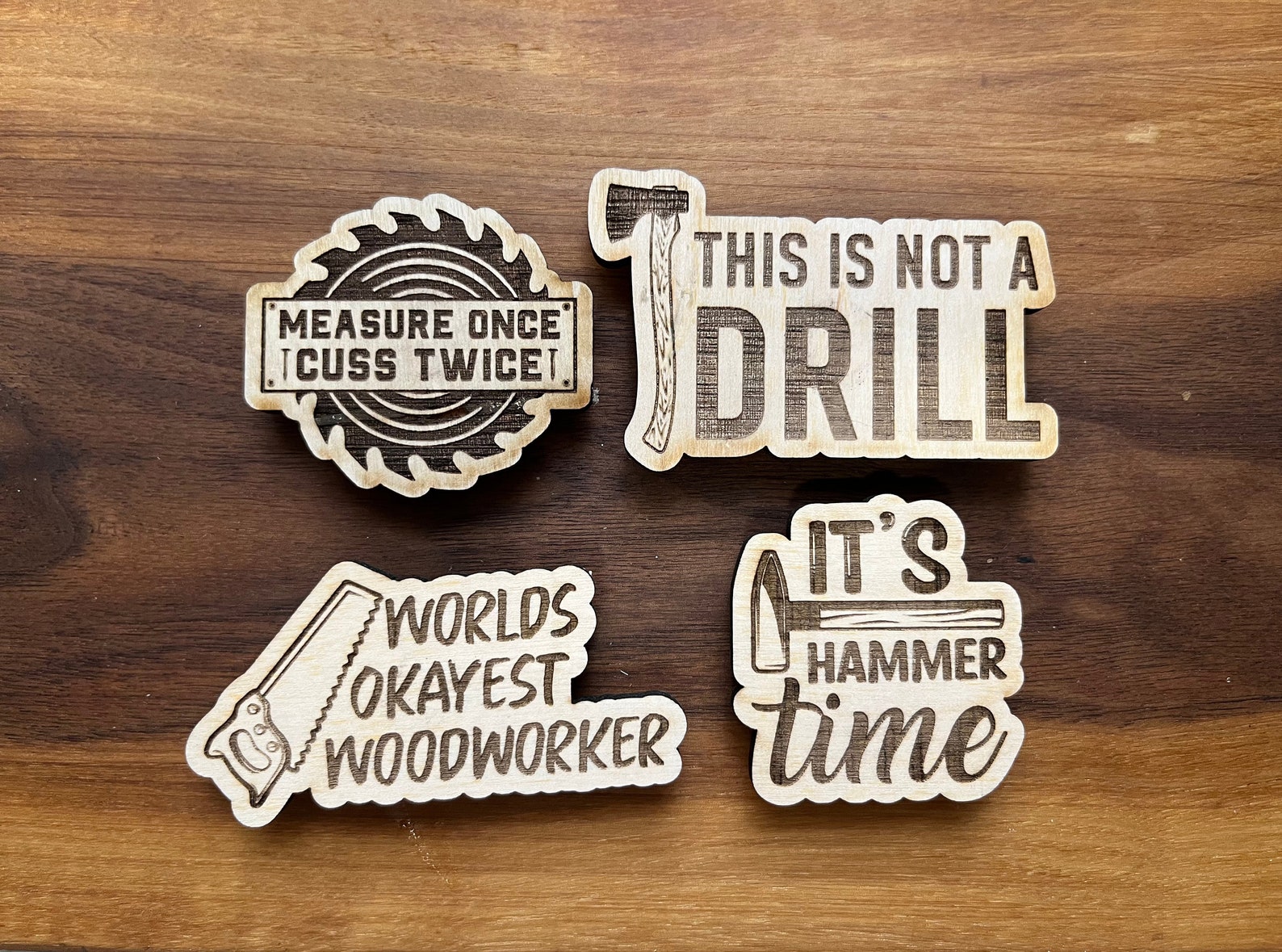 Woodworking Themed 4 Magnet Set - Etsy