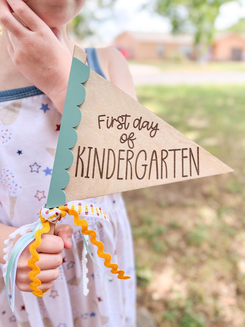 First Day of School Wooden Pennant, Photo Prop Sign - Etsy