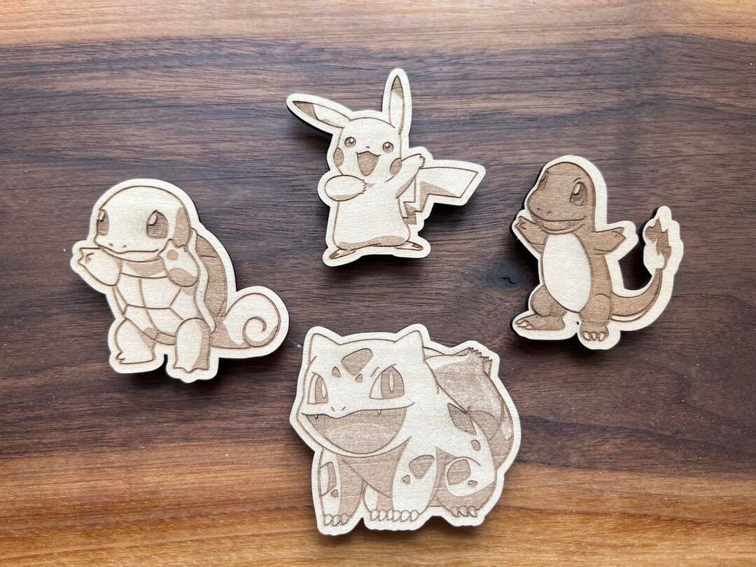 Charmander, Bulbasaur, Squirtle and Pikachu 4 Magnet Set - Etsy