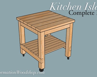 Kitchen Island Woodworking Plans - Etsy