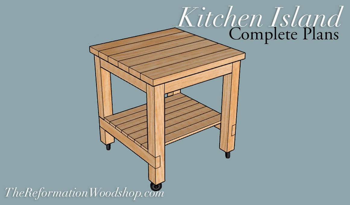 Kitchen Island Woodworking Plans - Etsy