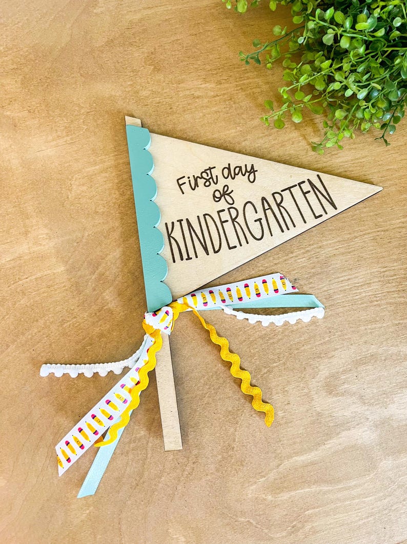 First Day of School Wooden Pennant, Photo Prop Sign - Etsy