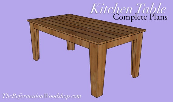 Simple Kitchen Table Plans | Etsy