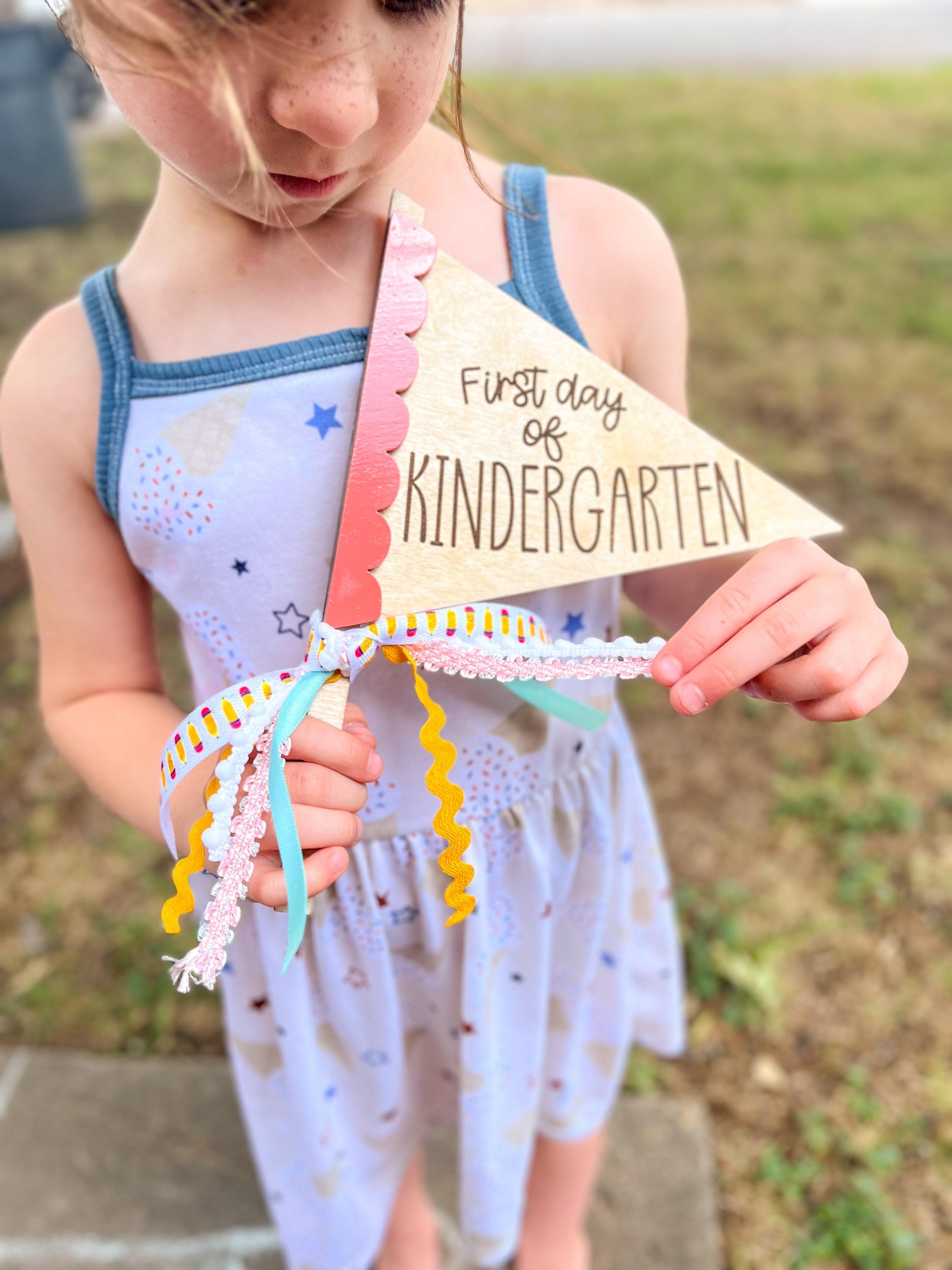 First Day of School Wooden Pennant, Photo Prop Sign - Etsy