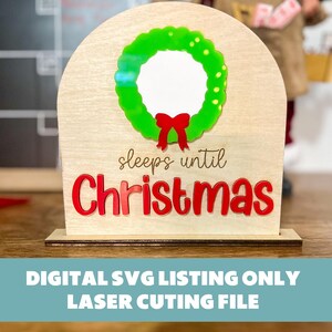 Christmas Countdown Sign SVG Laser Cut File - Etsy