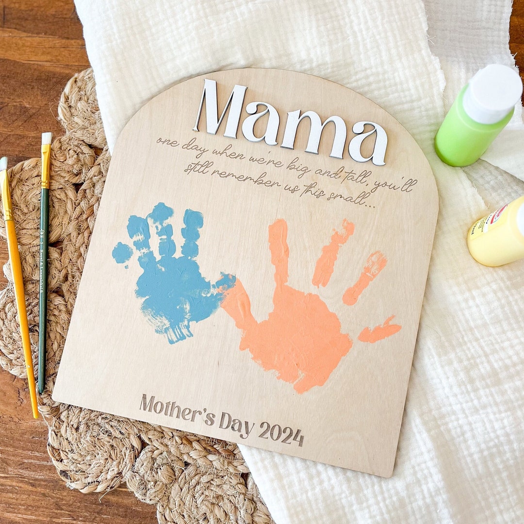 Mother's Day Handprint Sign, Custom DIY Handprint Sign, Mother's Day ...