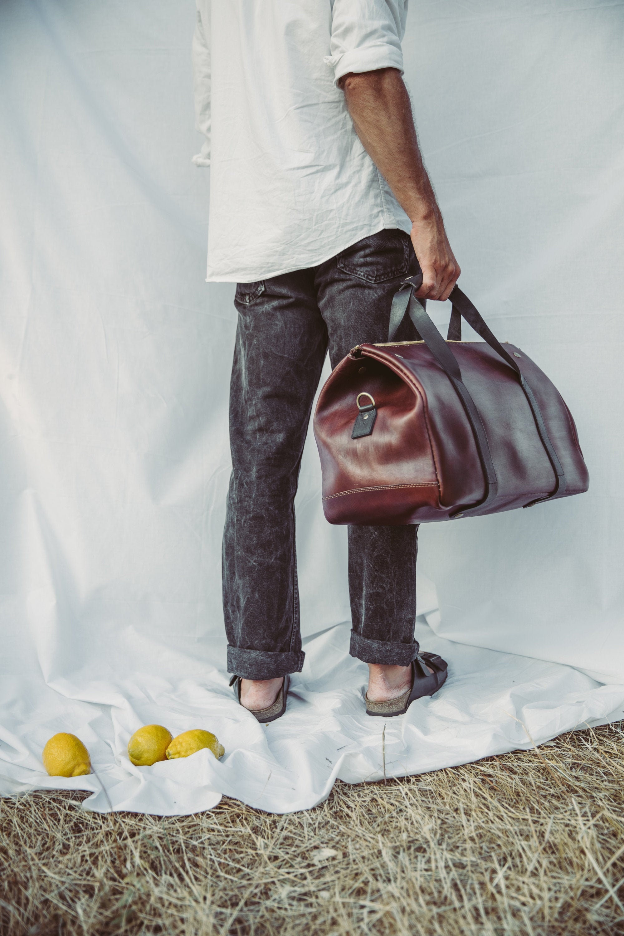 Duffle Bag Leather Duffel Bag Flight Carry on Size | Etsy