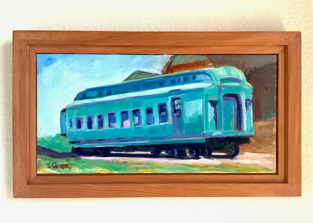 Working on the Railroad, Plein Air Oil Painting on Archival Linen Panel ...