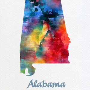Alabama Map USA, Watercolor Print, Art Print, Wall Art Poster, Wall ...