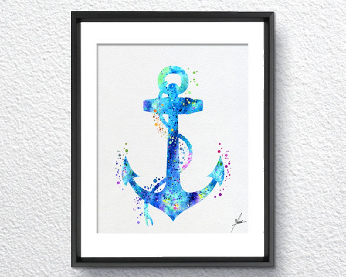 Anchor Sea Life Watercolor Illustrations Wall Art Poster - Etsy