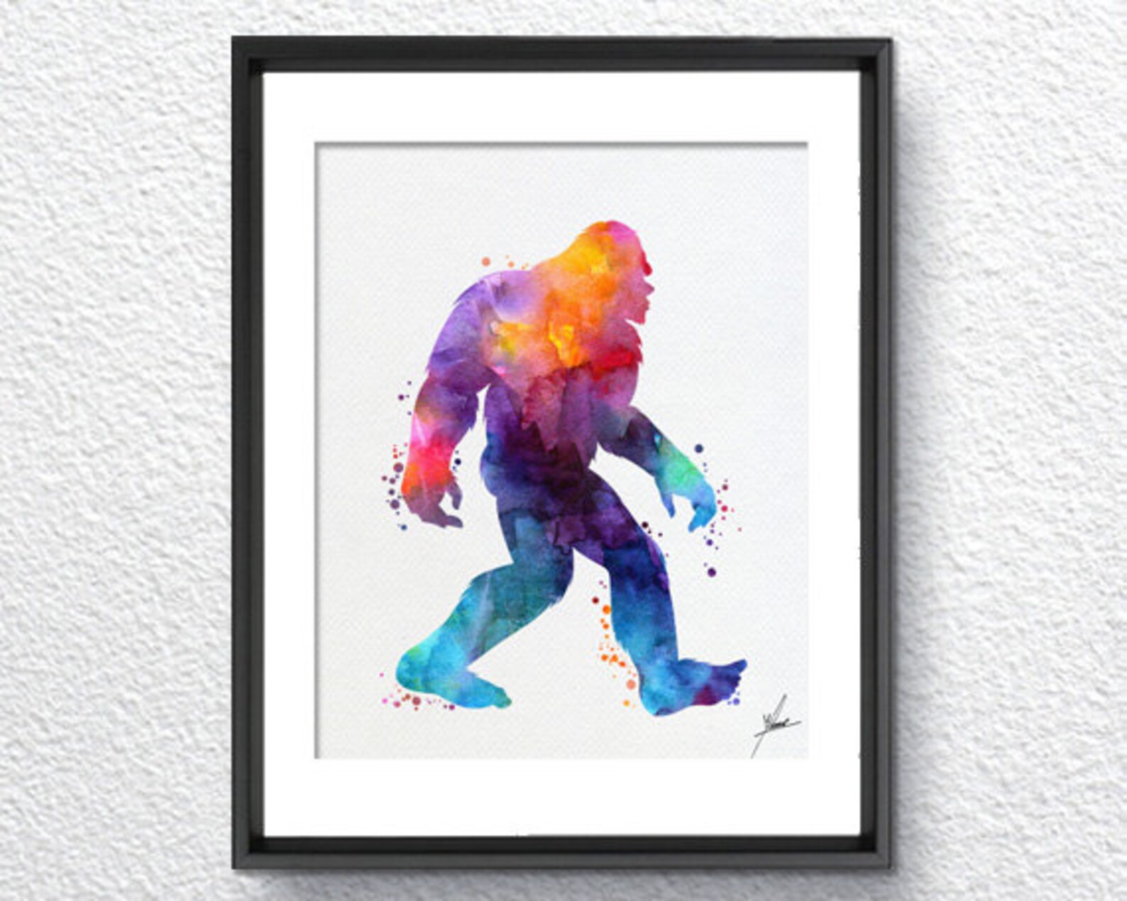 Sasquatch Print Watercolor Wall Art Poster Abstractwall - Etsy
