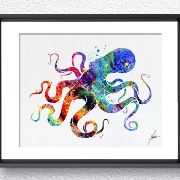 Octopus Watercolor - Etsy