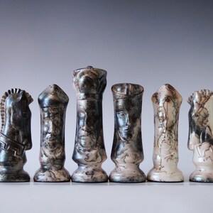 Handmade Raku Chess, Large Scale Chess, NO BOARD, Saggar Firing/ Hose ...