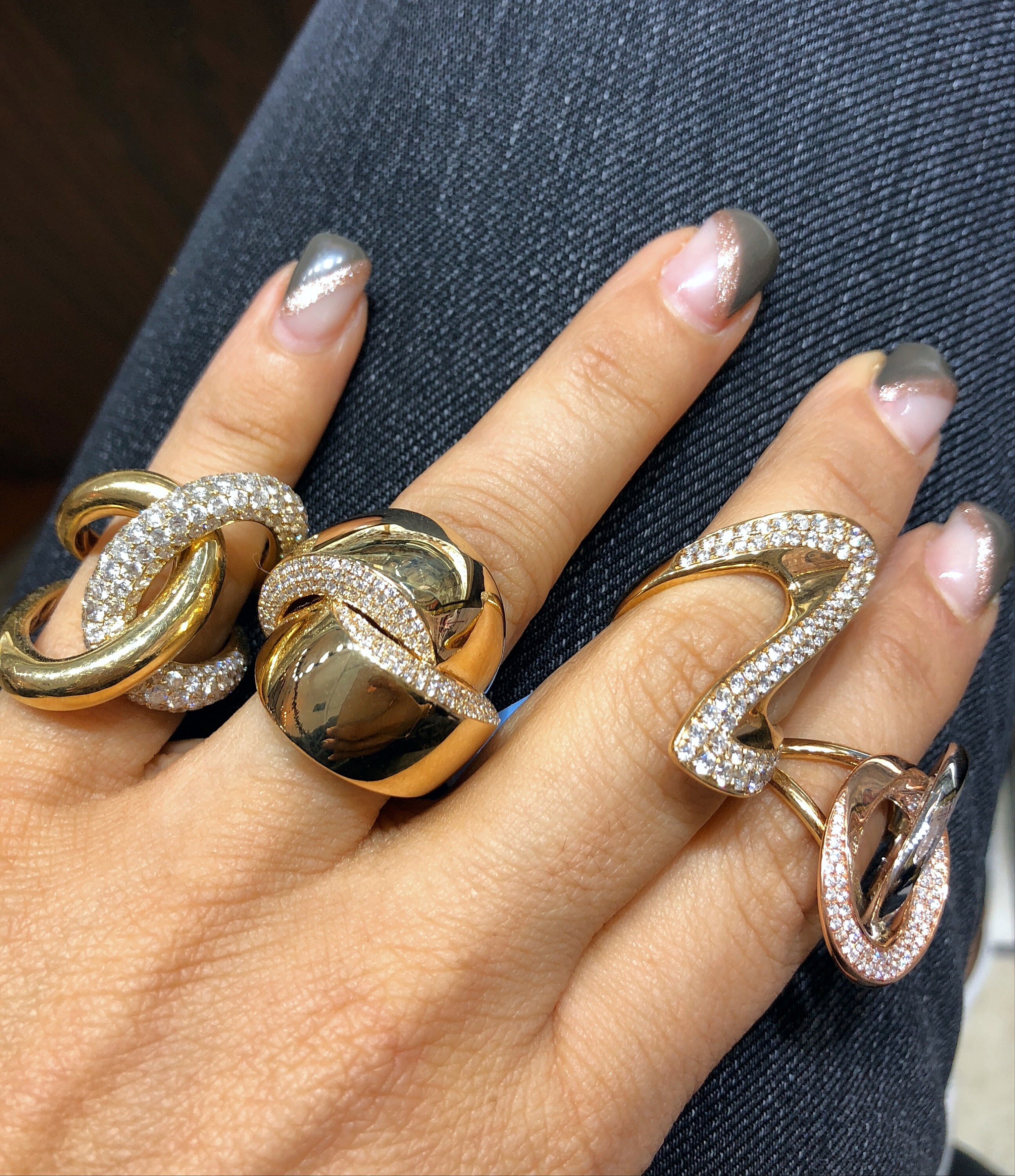Yellow Gold Ring 14k Hand Made Natural Diamond Ring Gem Stone Unique ...
