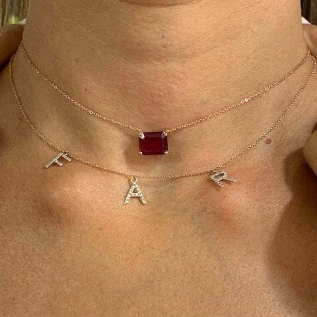 Choker Necklace Ruby Gemstone Charm Handmade Jewelry Gemstone Necklace ...