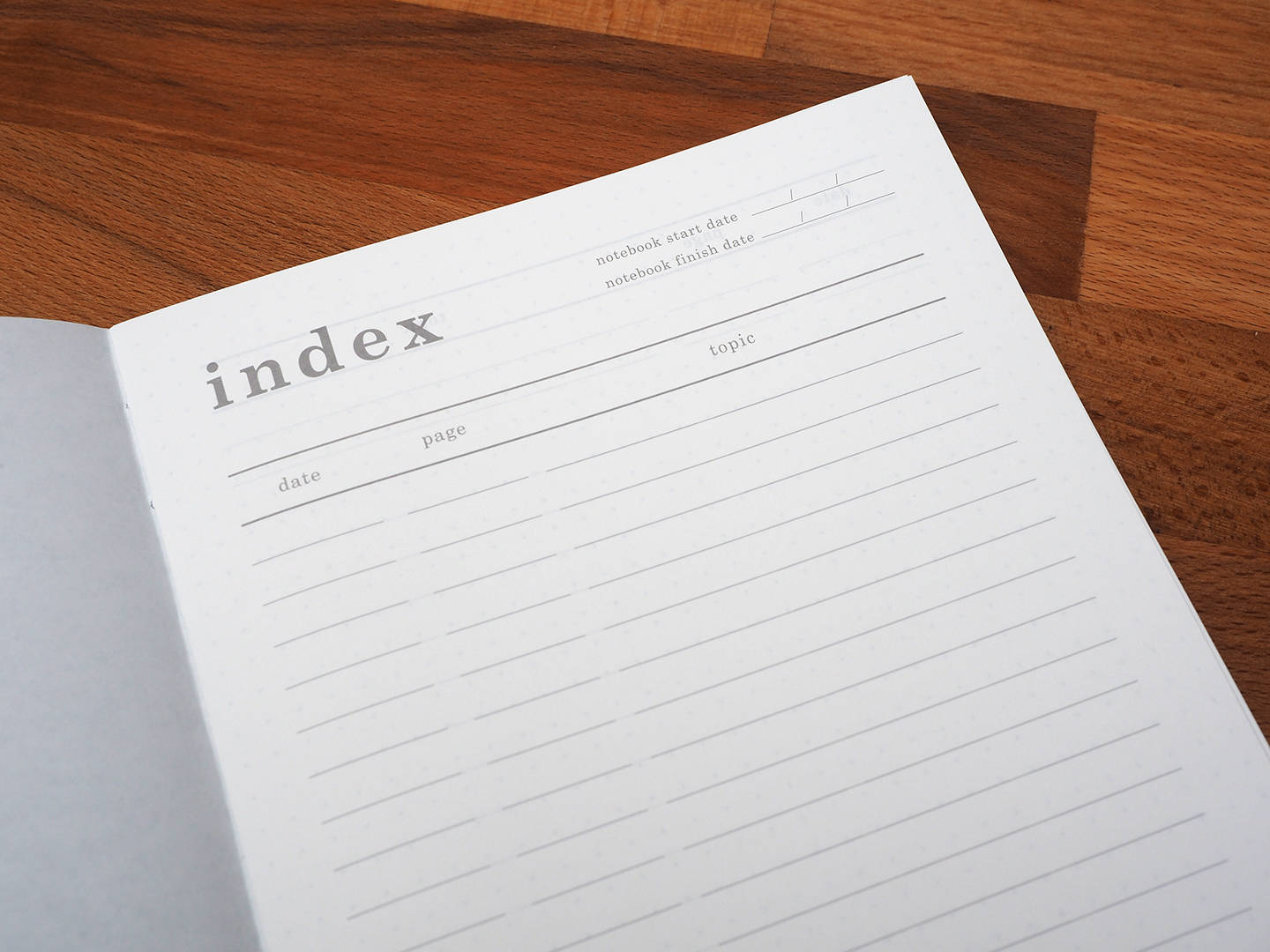 Notebook Index Page