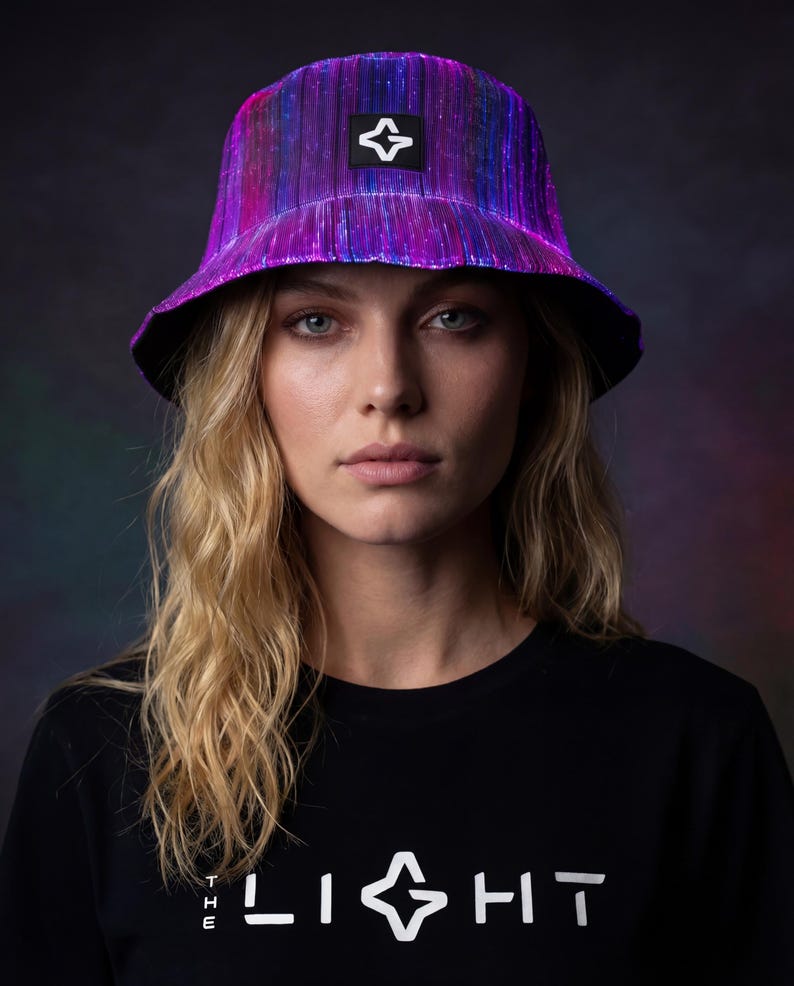 THE LIGHT - Led Bucket Hat Color Changing Light up Bucket Hat Rave Hat ...