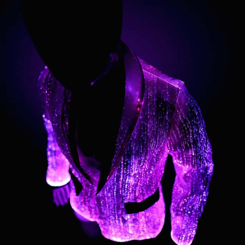 LED Jacket for Men Light Up Clothing Burning Man Clothes / | Etsy