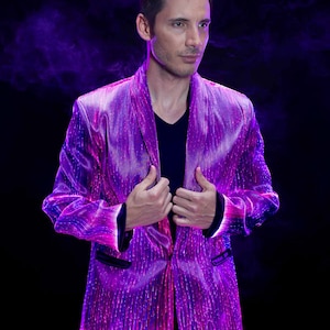 LED Light up Jacket for Men Formal Party Outfit Music Fesitval Outfit ...