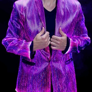 LED Light up Jacket for Men Formal Party Outfit Music Fesitval Outfit ...