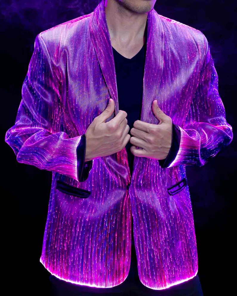 LUCKY STAR Led Light up Jacket for Men Formal Party Outfit Music ...