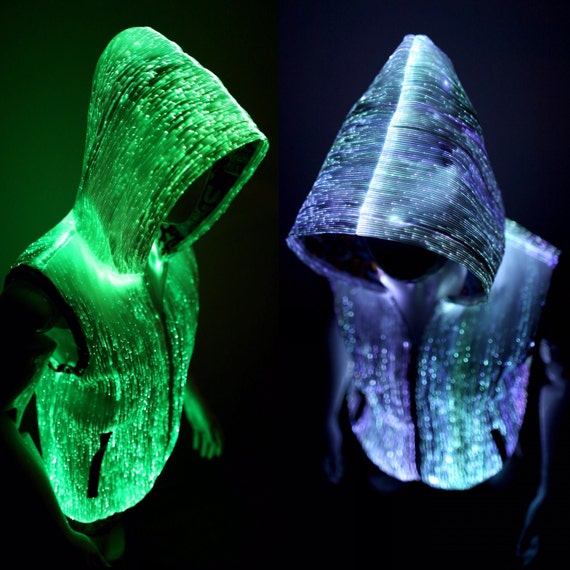 Light Up Vest Cool Hoodie for Men LED Jacket Burning Man EDM | Etsy