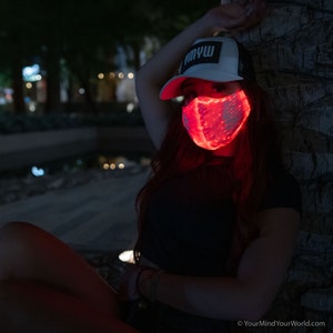 Light up Rave Mask for Women / Dust Mask / Fiber Optic Mask / Cool Mask ...