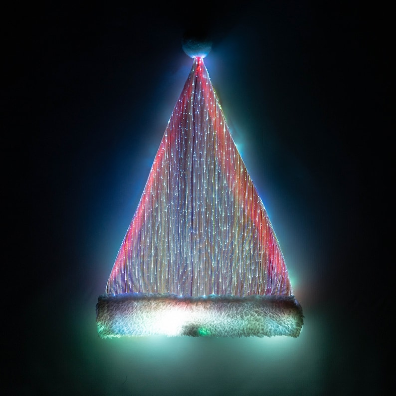 Christmas Gift Xmas Hat LED Light up Color Changing Santa Claus Hat ...